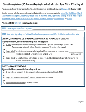Fillable Online Student Learning Outcome (SLO) Assessment Reporting ...