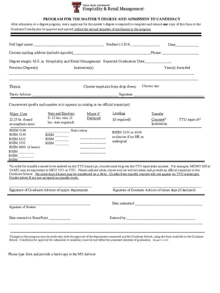 Fillable Online Graduate Degrees: Master's - Stanford Student Services Fax Email Print - pdfFiller