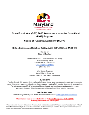 Fillable Online goccp maryland State Fiscal Year (SFY) 2025 Performance ...