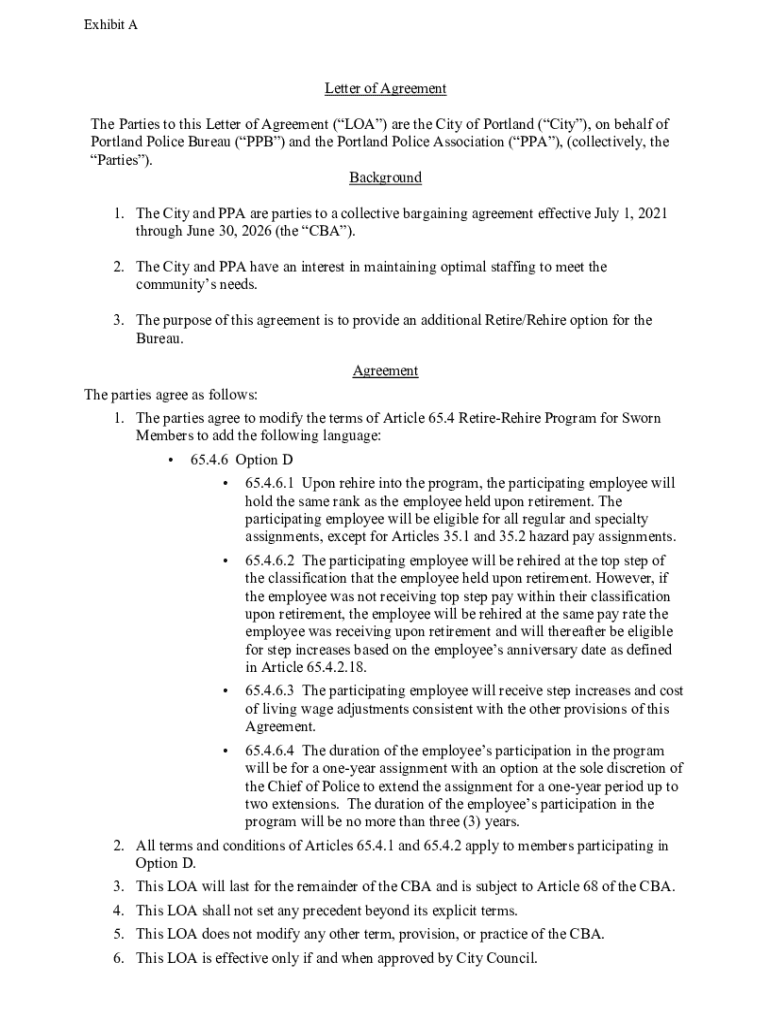 Fillable Online Letter of Agreement The Parties to this Letter of ...