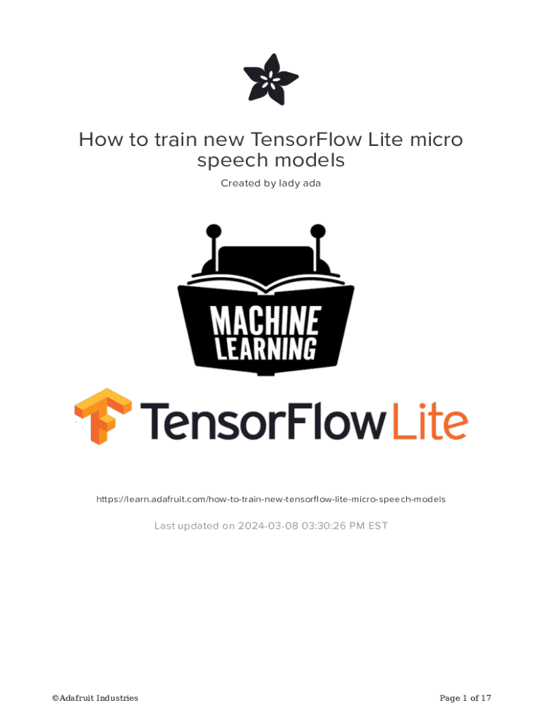 Fillable Online How to train new TensorFlow Lite micro speech models Fax Email Print - pdfFiller
