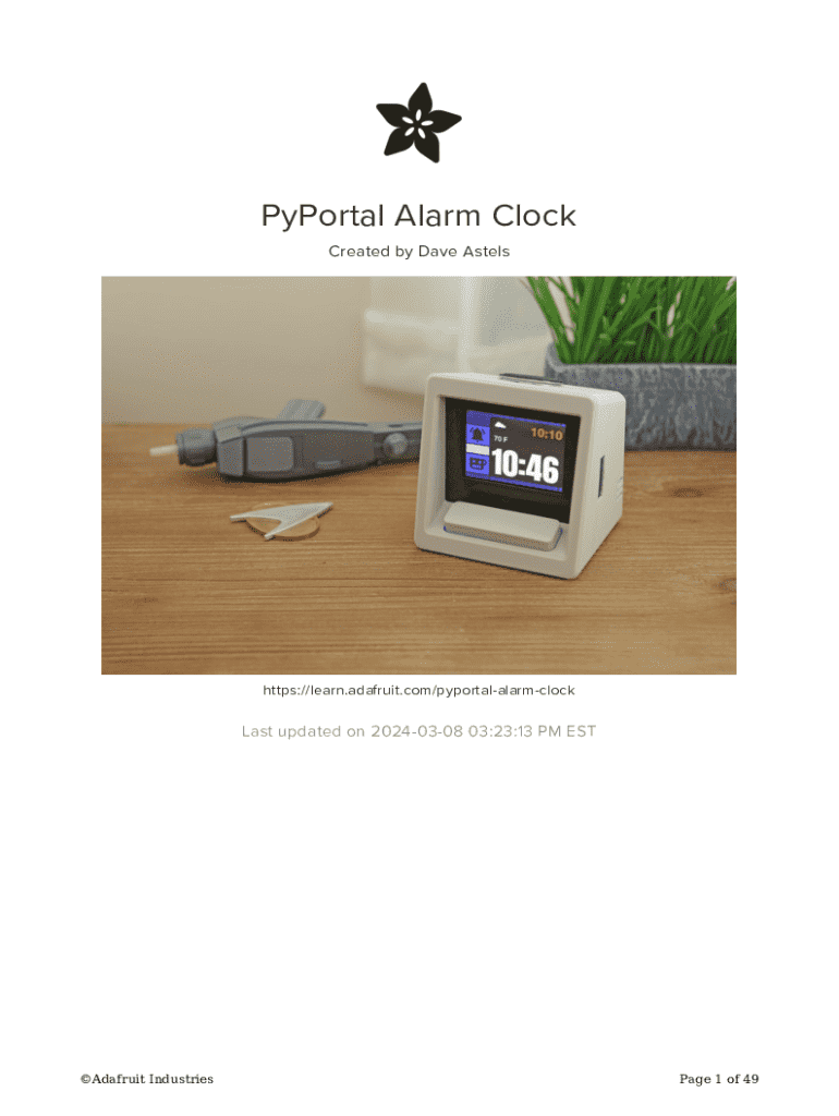 Fillable Online The Alarm StatePyPortal Alarm Clock Fax Email Print - pdfFiller