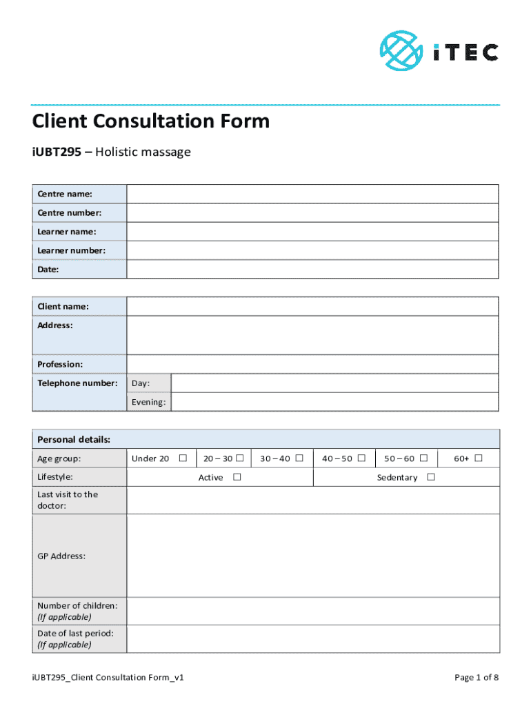 Fillable Online Spa Consultation Form - Fill Online, Printable ...