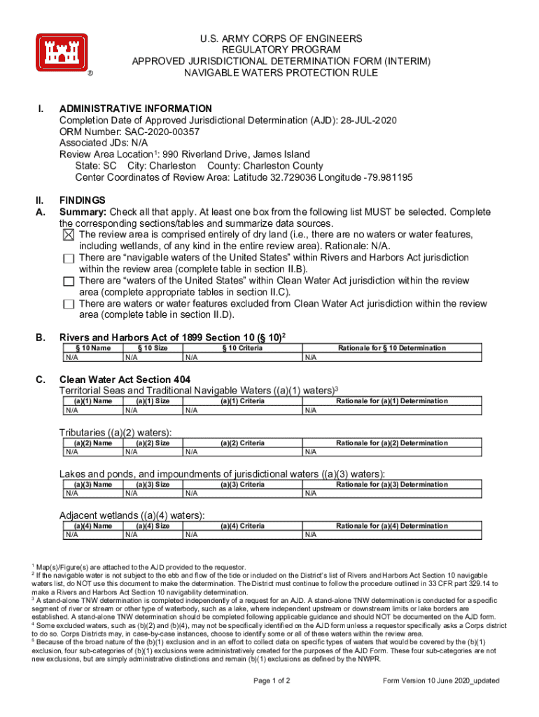 Fillable Online 990 Riverland Drive AJD. Approved Jurisdictional ...