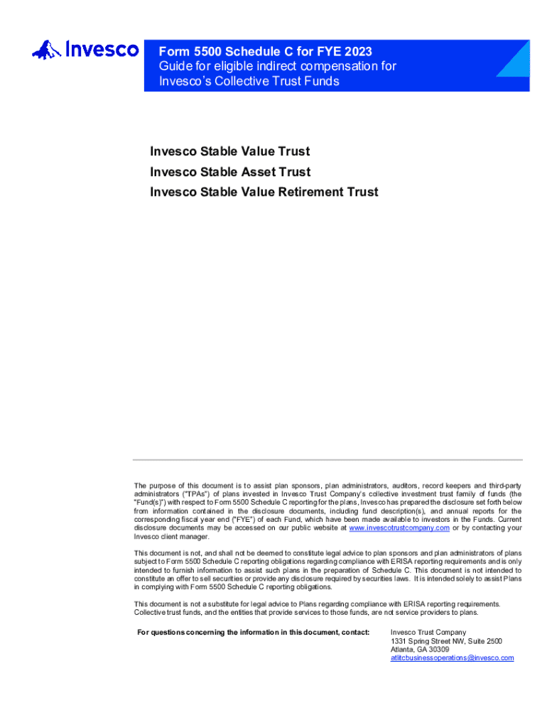 Fillable Online Form 5500 Schedule C for FYE 2023 Guide for eligible ...