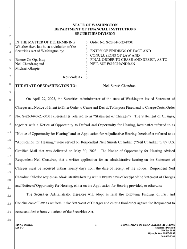 Fillable Online dfi wa Neil Suresh Chandran - Final Order - S-22-3440 ...