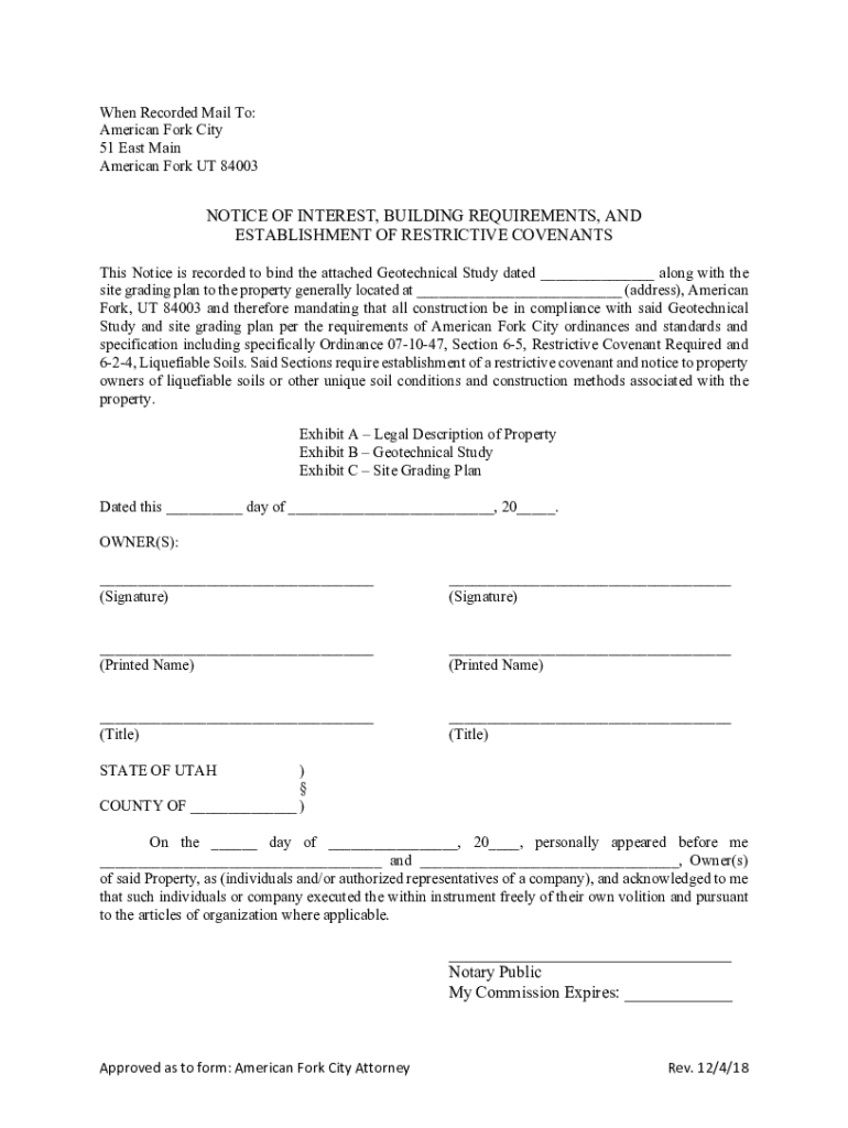 Fillable Online Notice of Interest, Building Requirements, and ...