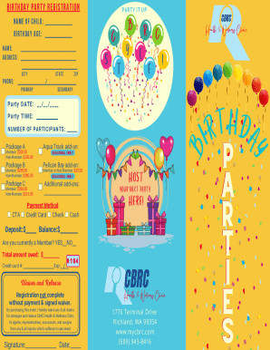 Fillable Online Birthday Parties flyer registration Fax Email Print ...