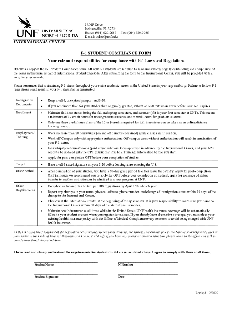 Fillable Online j-1 student compliance form Fax Email Print - pdfFiller
