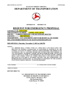 Fillable Online REQUEST FOR EMERGENCY PROPOSAL Fax Email Print - pdfFiller