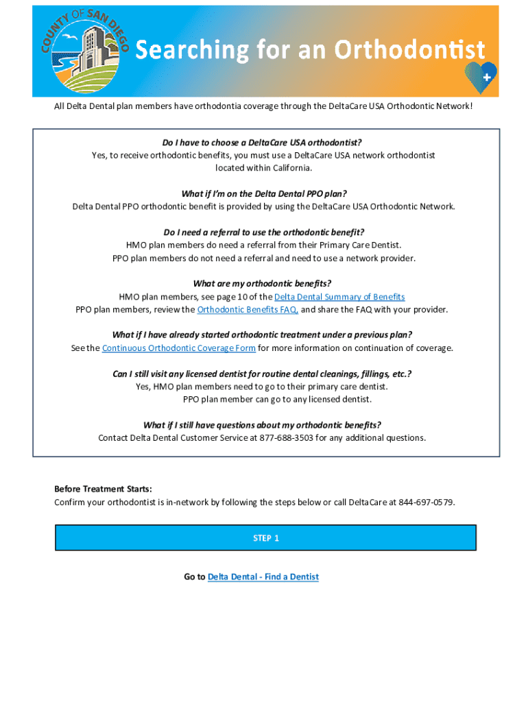 Fillable Online Orthodontic Coverage with Delta Dental Insurance Plans ...