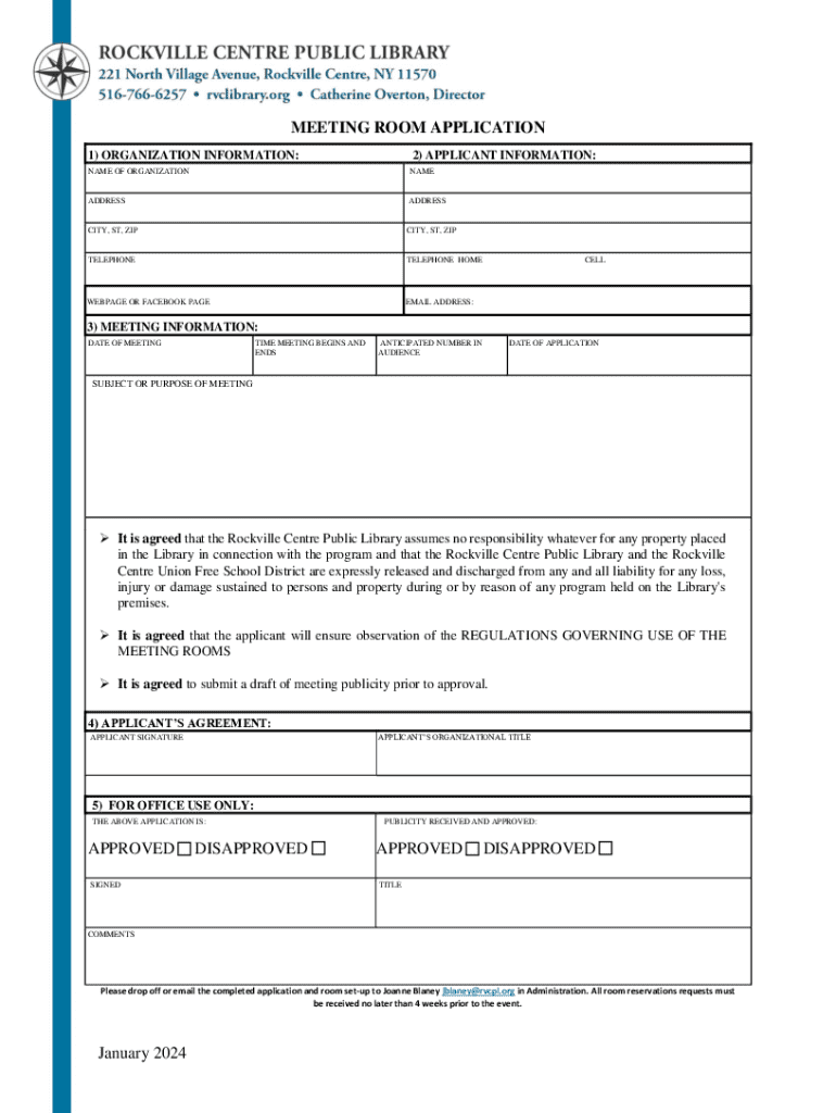 Fillable Online Form CenterAnnex Meeting Room Reservation Request Form Fax Email Print - pdfFiller