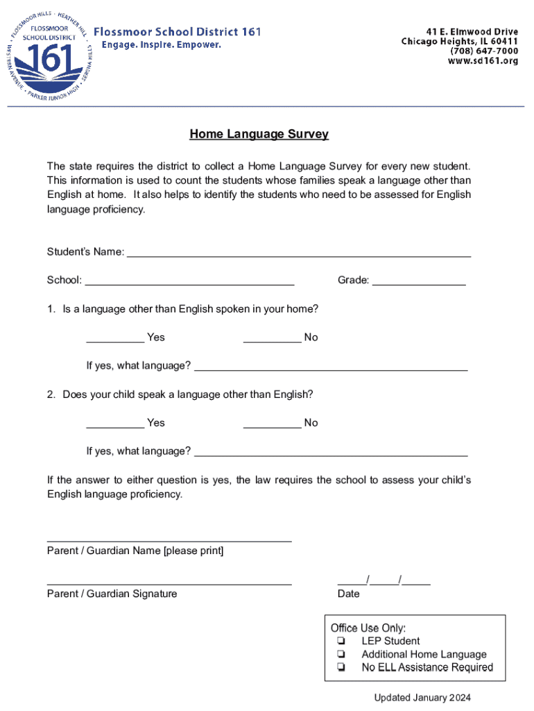 Fillable Online Sample State-required Home Language Survey Questions ...