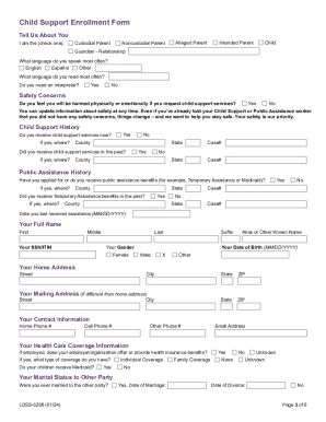 Fillable Online otda ny 23-ADM-11 - Attachment 1LDSS-5258 - Child Support Enrollment Form. LDSS ...