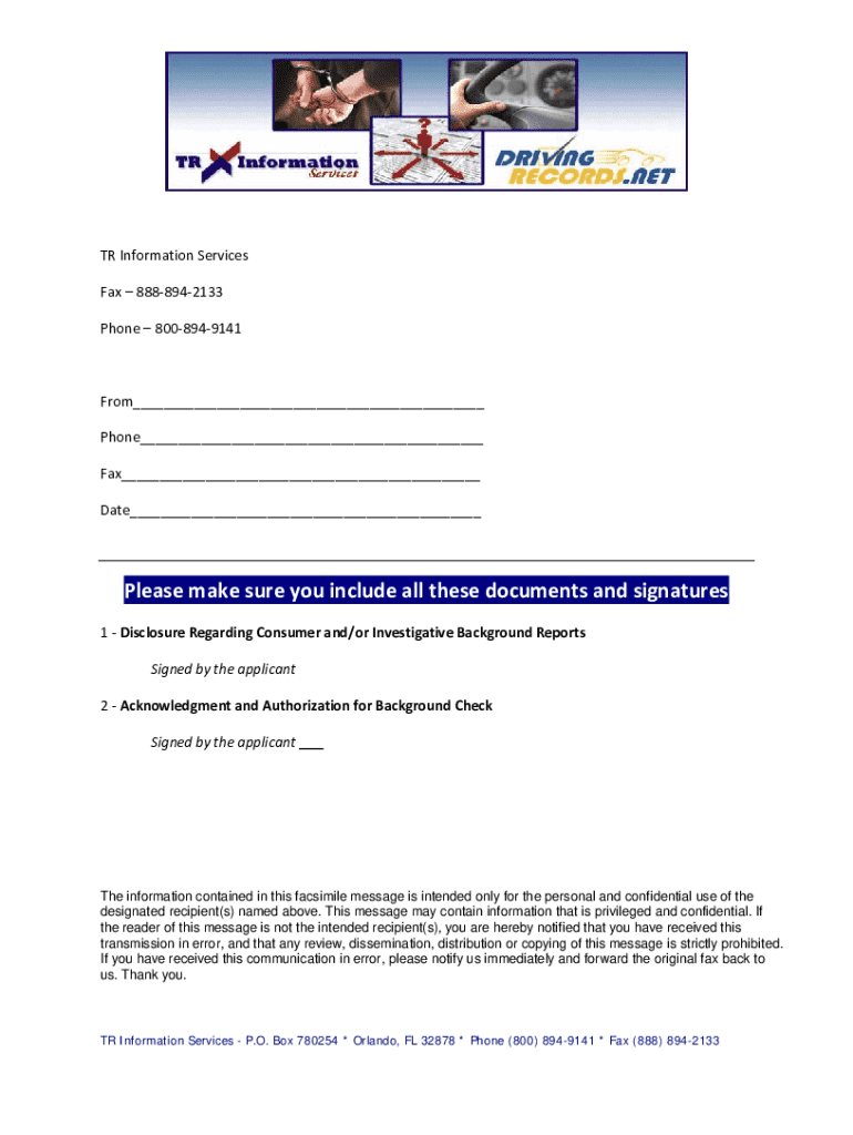 Fillable Online Driving Records - Motor Vehicle Records Fax Email Print ...