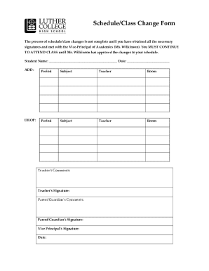 Fillable Online SCHEDULE CHANGE REQUEST FORM - Fort Bend ISD Fax Email Print - pdfFiller