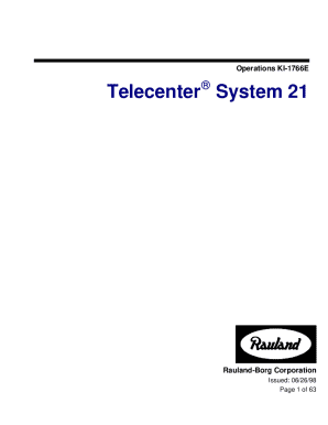 Fillable Online Telecenter System 21 Users Guide. Operations Fax Email ...