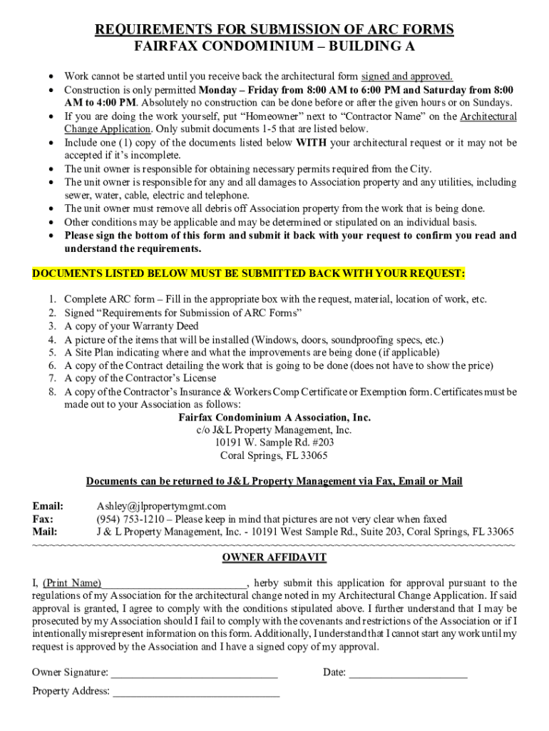 Fillable Online Change to rule on when an ARC request form is required ...