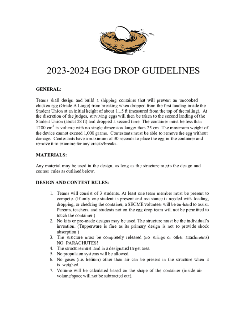 Fillable Online stem ucf Egg Drop Competition - E-DAY Fax Email Print ...