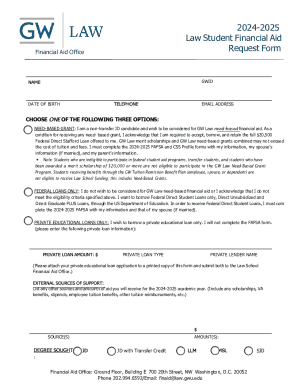 Fillable Online 2024-2025 Law Student Financial Aid - Request Form - GW Law Fax Email Print ...