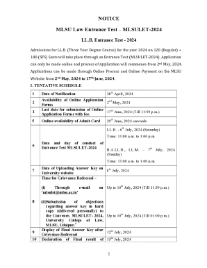Fillable Online MLSU Admission 2024: Application form, Eligibility ...