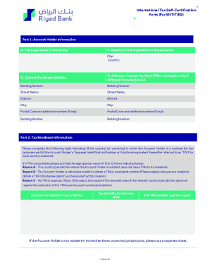 Fillable Online CI SLF International Tax Self-Certification for an Entity Fax Email Print ...