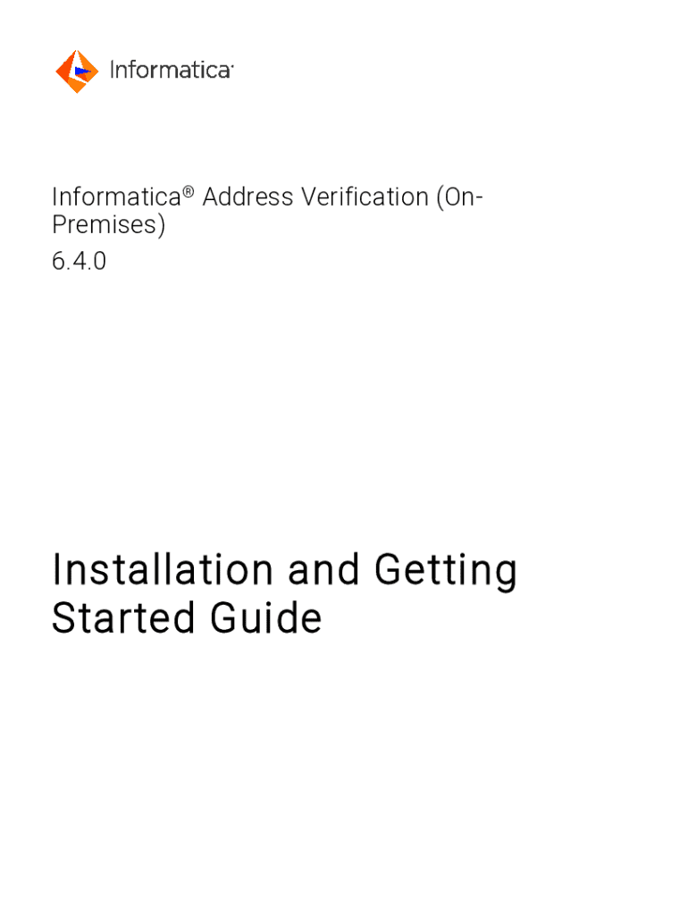 Fillable Online Informatica Address Verification (On-Premises) - 6.4.0 - Installation and ...