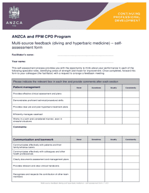 Fillable Online Multi-source Feedback (MsF) - self-assessment form Fax ...
