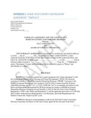Fillable Online appendix i: home investment partnership agreement ...