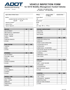 Fillable Online Vehicle Inspection Form for 5310 Mobility Management ...