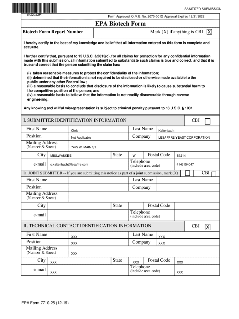 Fillable Online Biotech Form Report Number Fax Email Print - pdfFiller