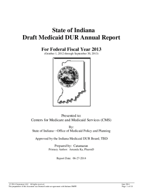 Fillable Online State of Indiana Medicaid DUR Annual Report Fax Email ...