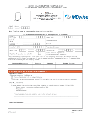 Fillable Online Indiana Health Coverage Programs (Ihcp)Testosterones ...