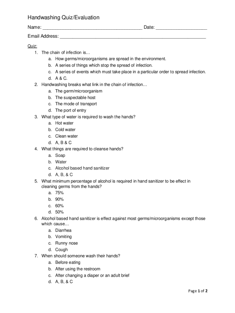 Fillable Online dbhds virginia 1. Hand-washing/Infection Control ...