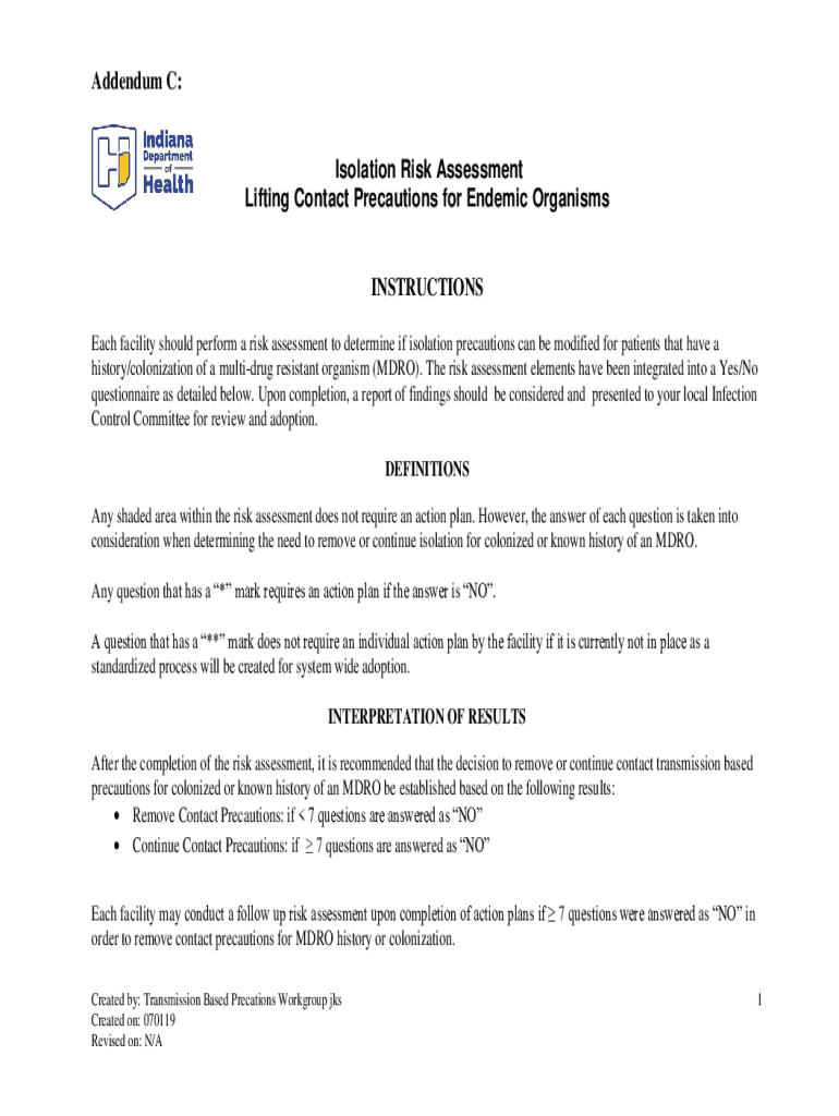 Fillable Online III. Precautions to Prevent Transmission of Infectious ...