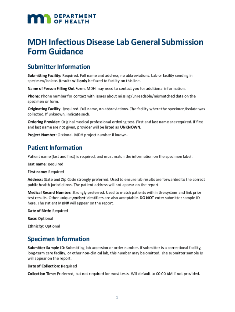 Fillable Online MDH Infectious Disease Lab ARLN Submission Form ... Fax Email Print - pdfFiller
