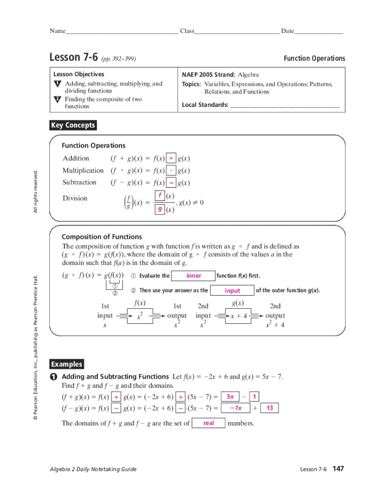 Fillable Online Adding Subtracting Multiplying And Dividing Functions Fax Email Print Pdffiller