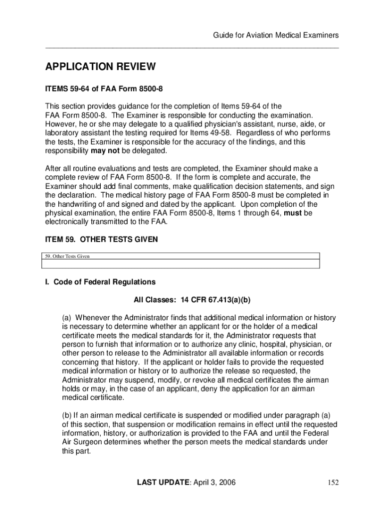 Fillable Online Guide for Aviation Medical Examiners - Application ...