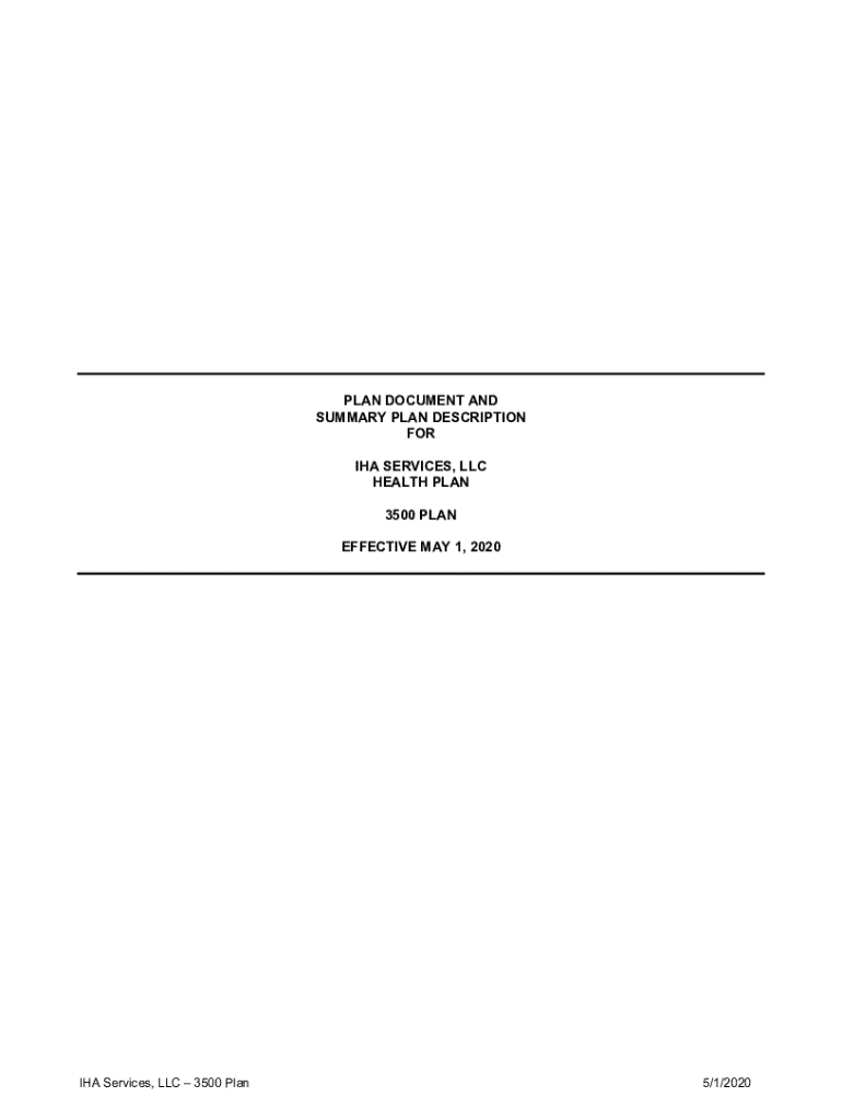 Fillable Online SPD, Plan Document, Certificate of Coverage, Master ...