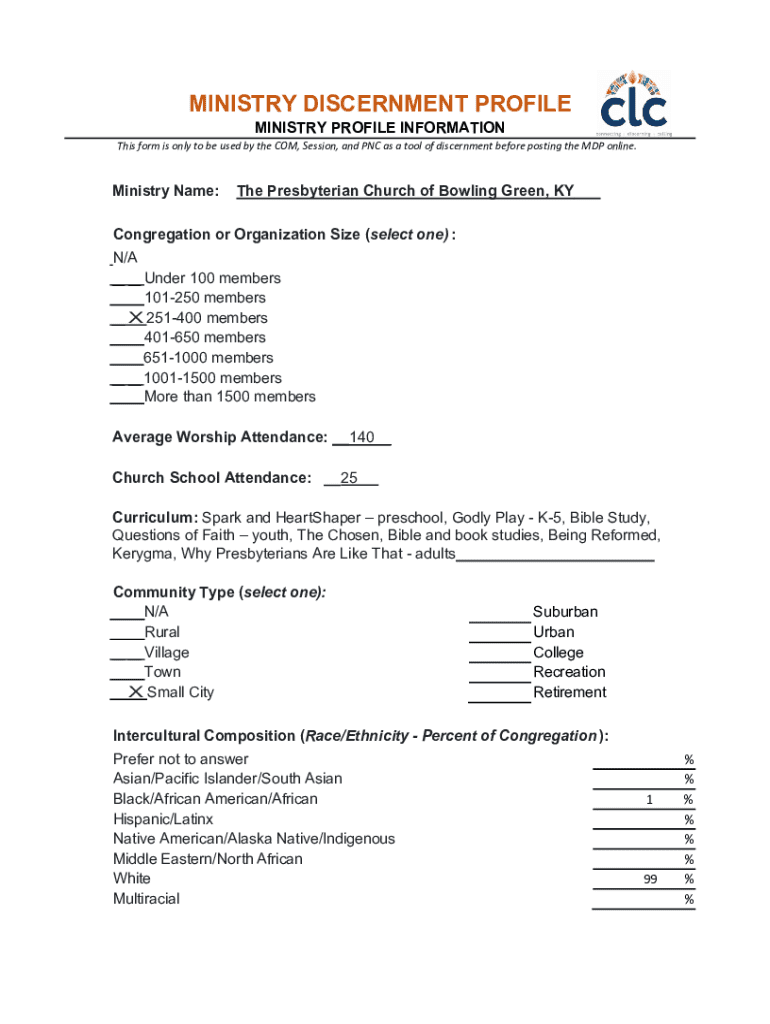 Fillable Online Fillable Online Ministry Discernment Profile (MDP).pdf ...