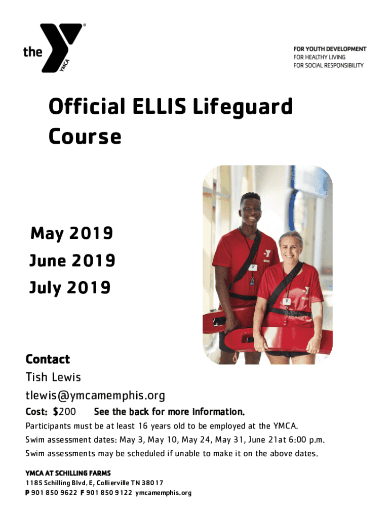 Fillable Online Official ELLIS Lifeguard Course Fax Email Print - pdfFiller