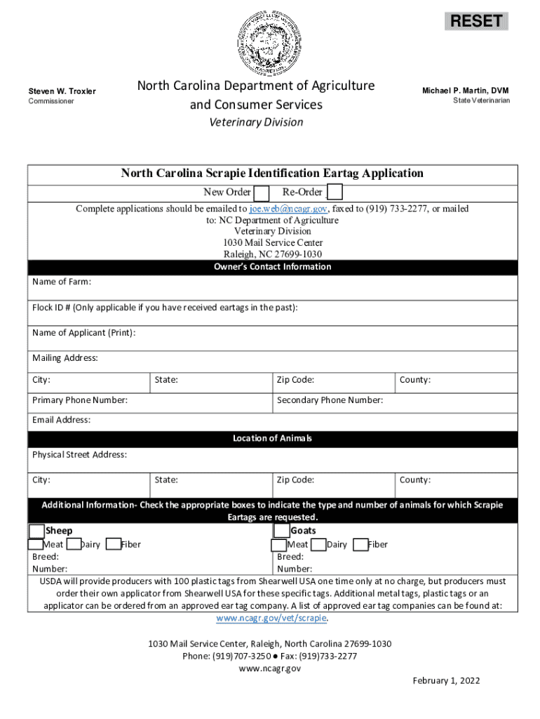 Fillable Online Scrapie Eartag Order Form Final Version.docx Fax Email ...