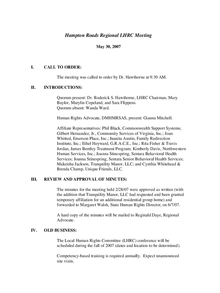 Fillable Online dbhds virginia Overview of Changes to the Human Rights ...