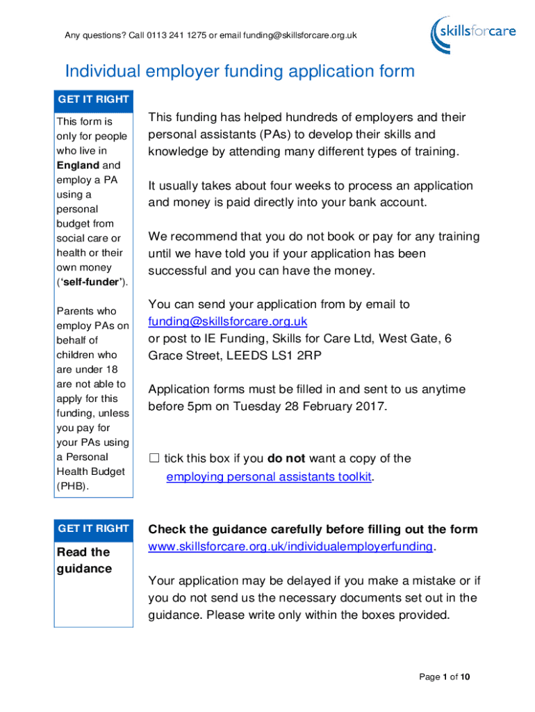 Fillable Online Individual employer application form - PDF version ...