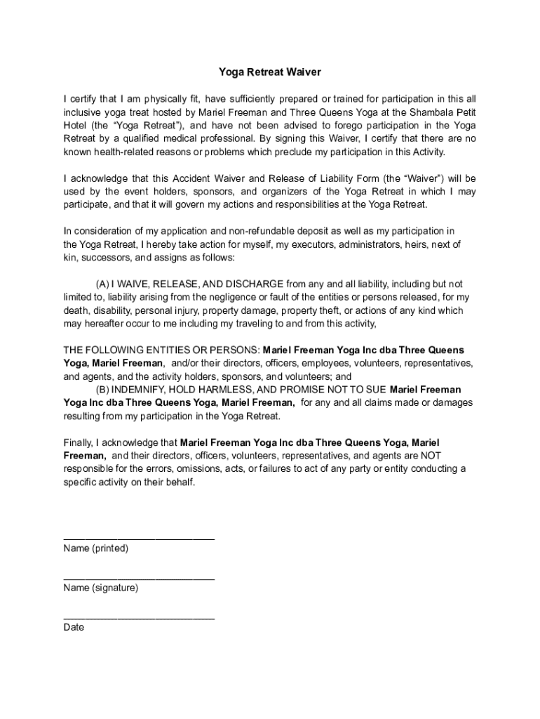 Fillable Online Yoga Retreat Cost vs. Experience worth it? Fax Email ...