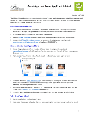 Fillable Online Grant Approval Form: Applicant Job Aid - Fulton County ...