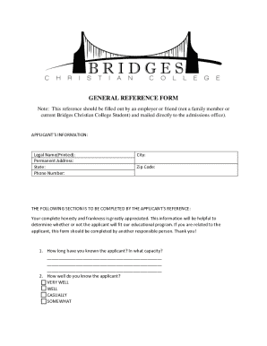 Fillable Online Friend Reference Form Fax Email Print - pdfFiller
