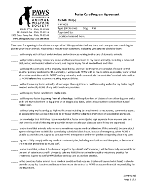 Fillable Online Foster Care Application - Bruce Grey Child & Family ...