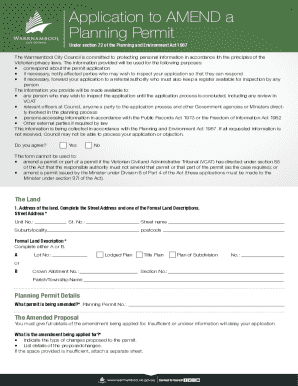 Fillable Online ECM11494499v3PLN - Application to Amend a Planning ...