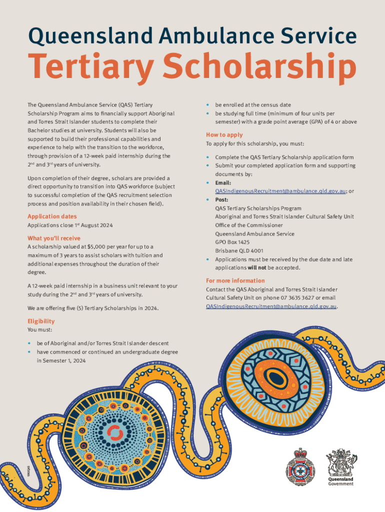 Fillable Online QAS Indigenous Tertiary Scholarship application form ...